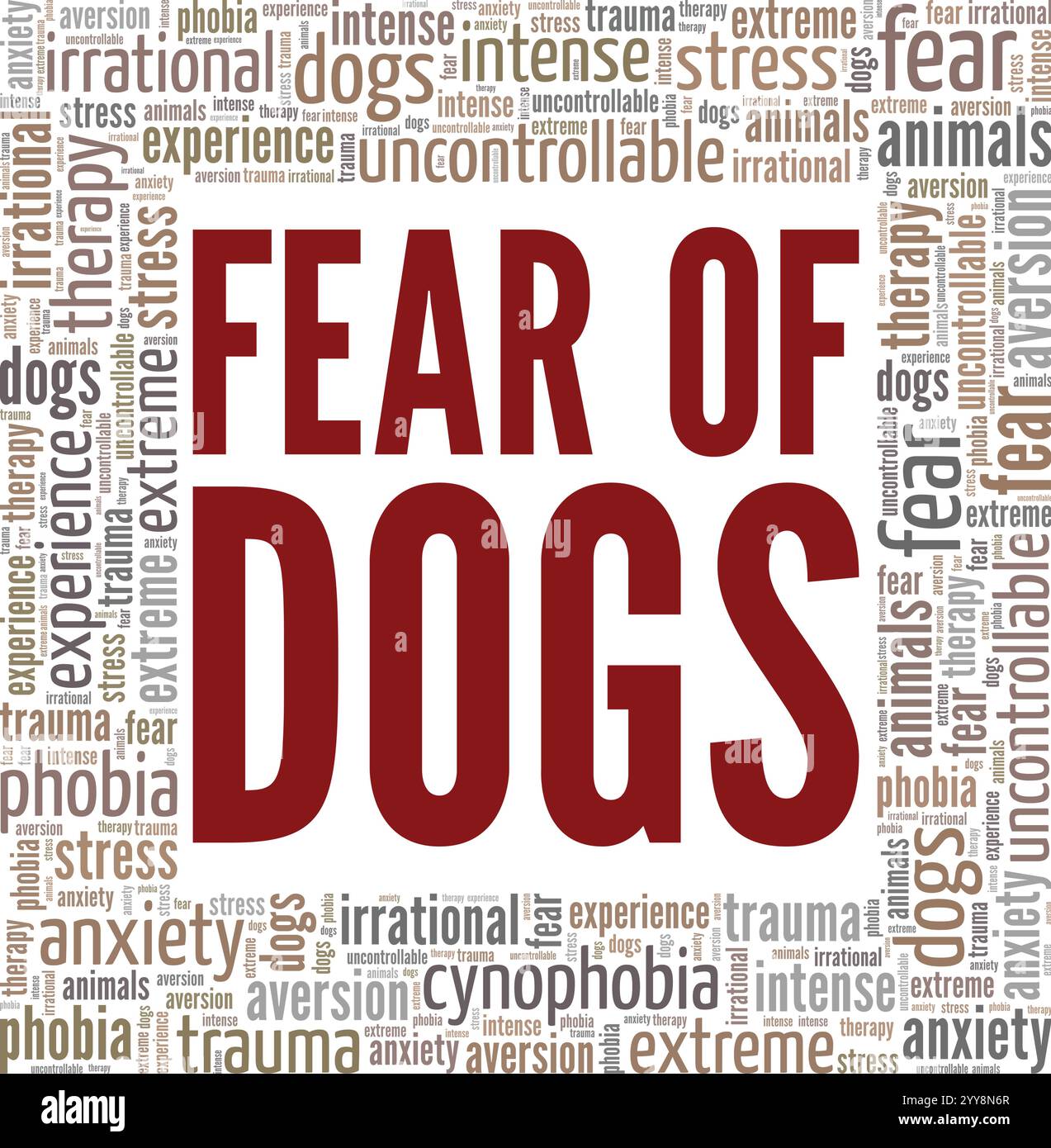 Cynophobia: Fear of Dogs word cloud conceptual design isolated on white ...