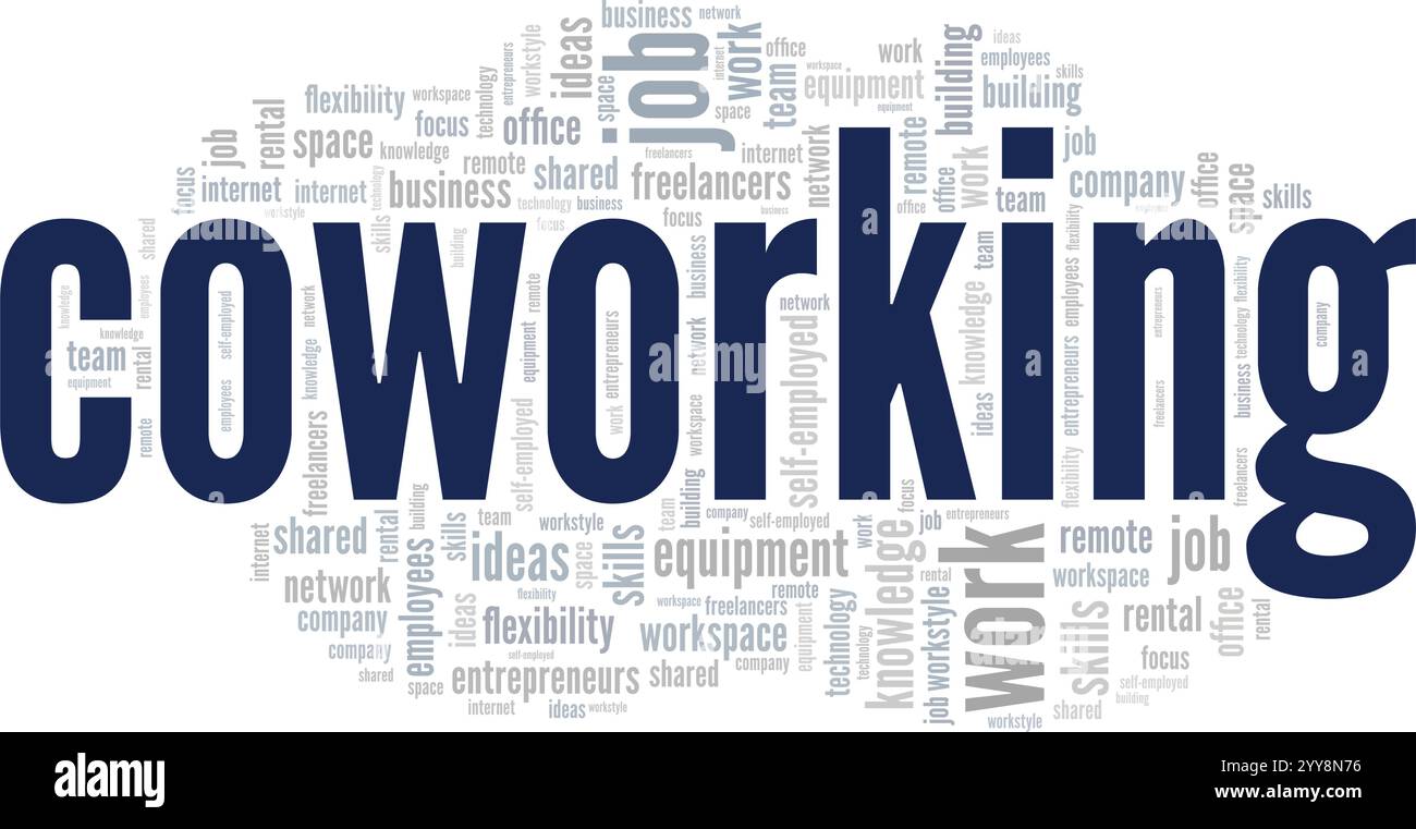 Coworking word cloud conceptual design isolated on white background ...