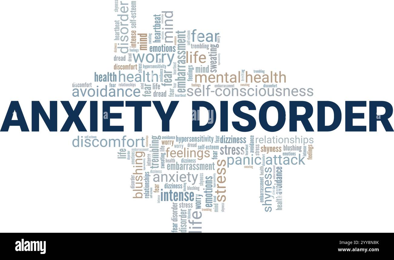 Anxiety Disorder word cloud conceptual design isolated on white ...
