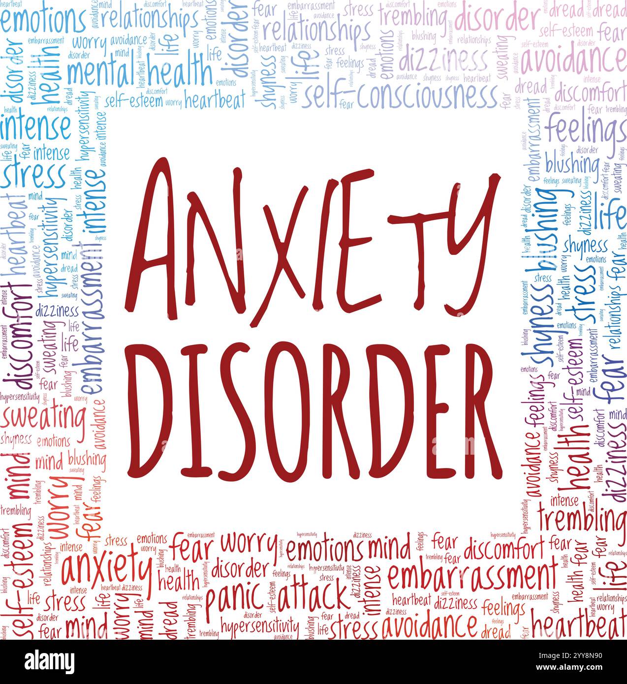 Anxiety Disorder word cloud conceptual design isolated on white ...