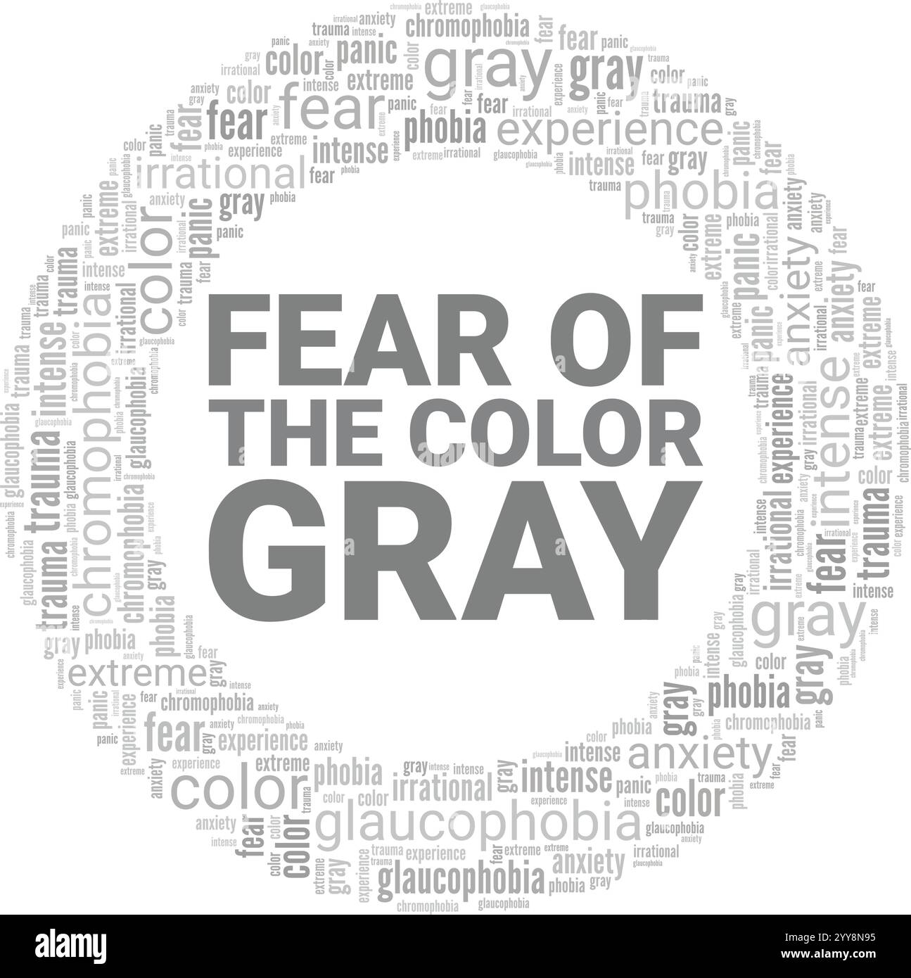 Glaucophobia: Fear of the Color Gray word cloud conceptual design ...