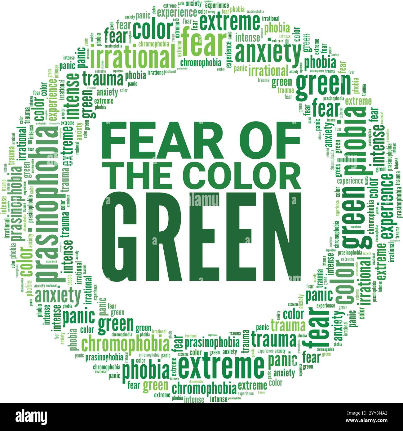 Prasinophobia: Fear of the Color Green word cloud conceptual design ...