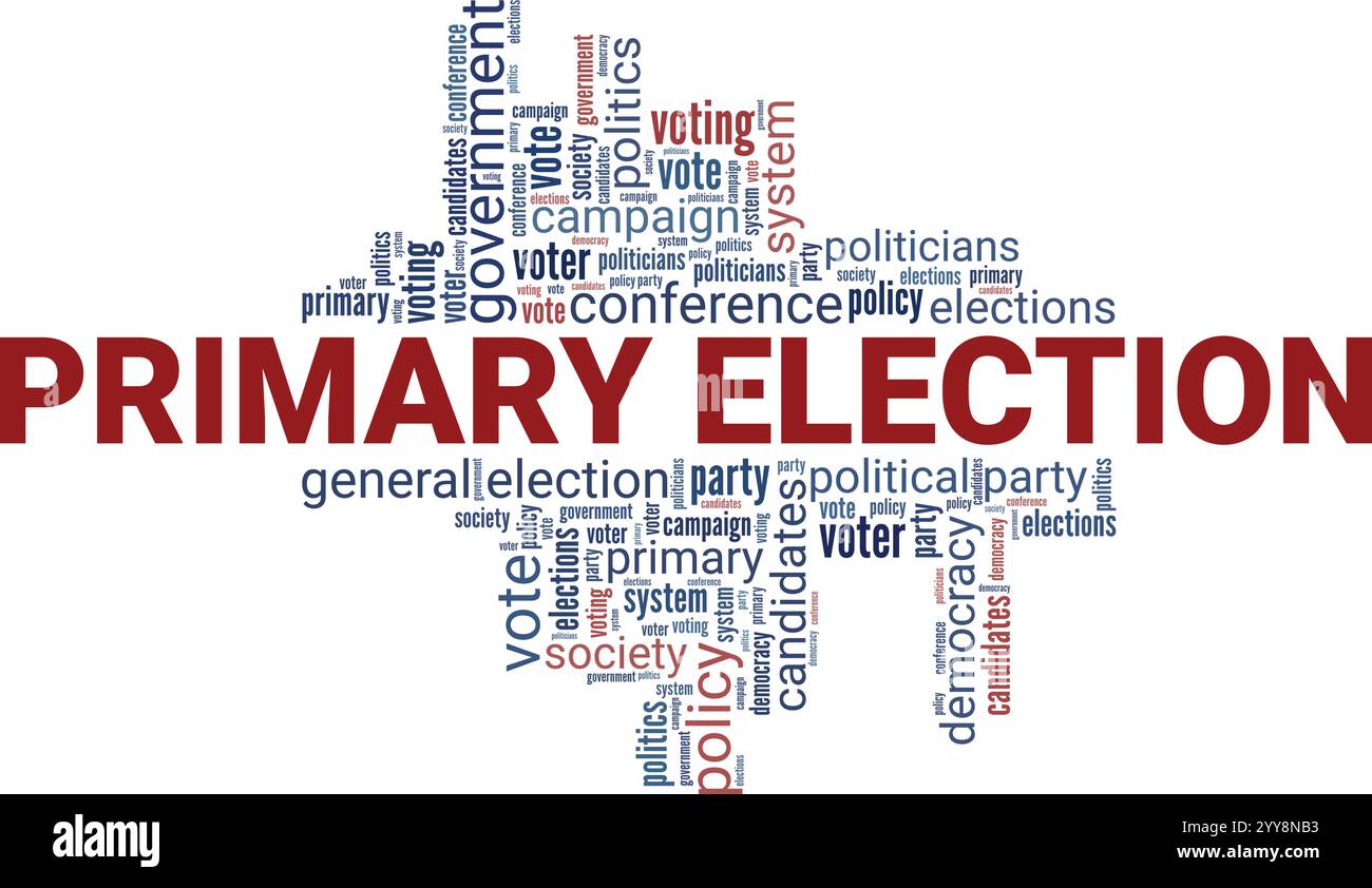Primary Election word cloud conceptual design isolated on white ...