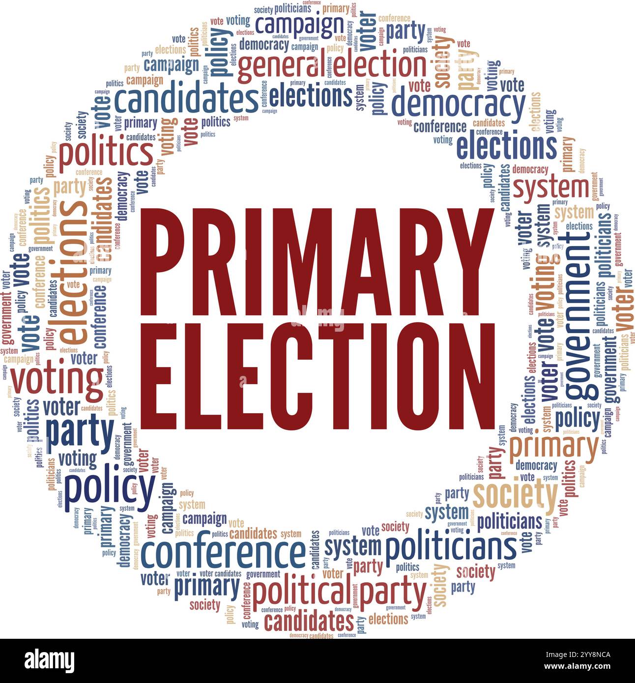 Primary Election word cloud conceptual design isolated on white ...
