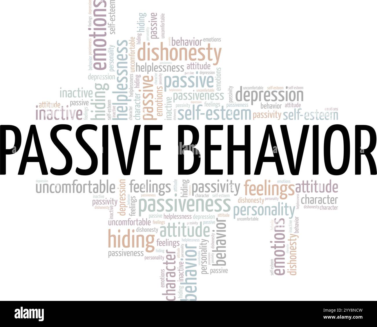 Passive Behavior word cloud conceptual design isolated on white ...