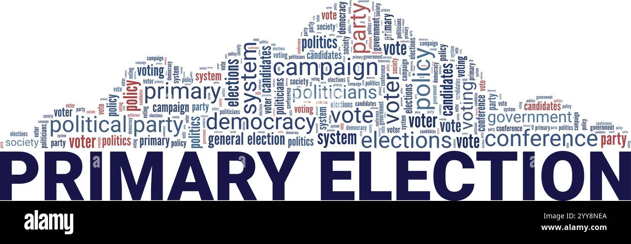 Primary Election word cloud conceptual design isolated on white ...
