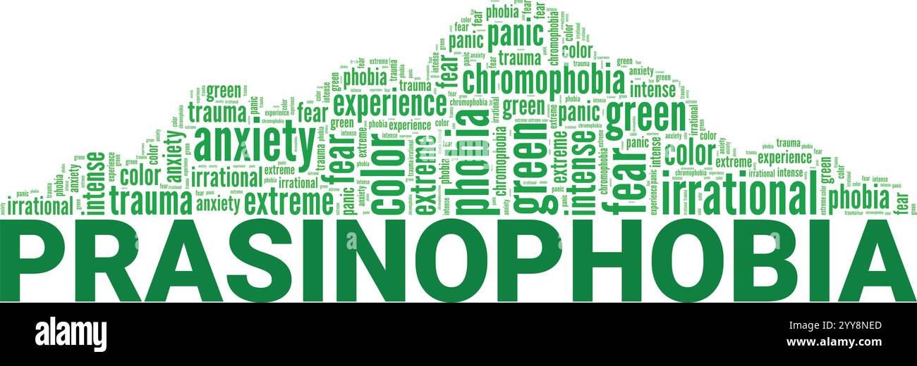 Prasinophobia: Fear of the Color Green word cloud conceptual design ...