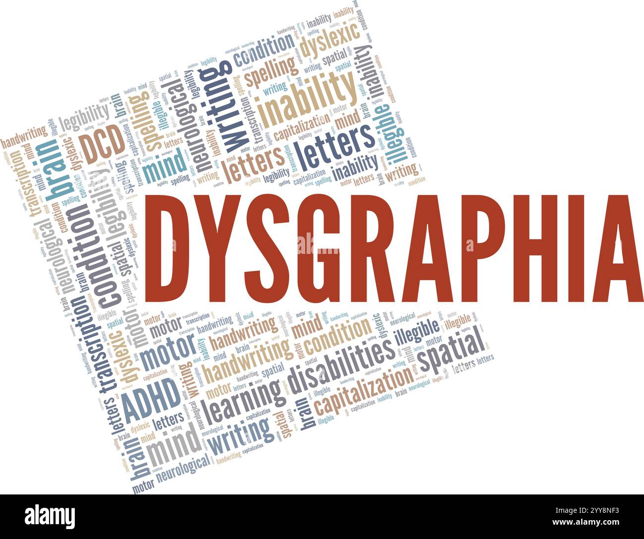 Dysgraphia word cloud conceptual design isolated on white background ...