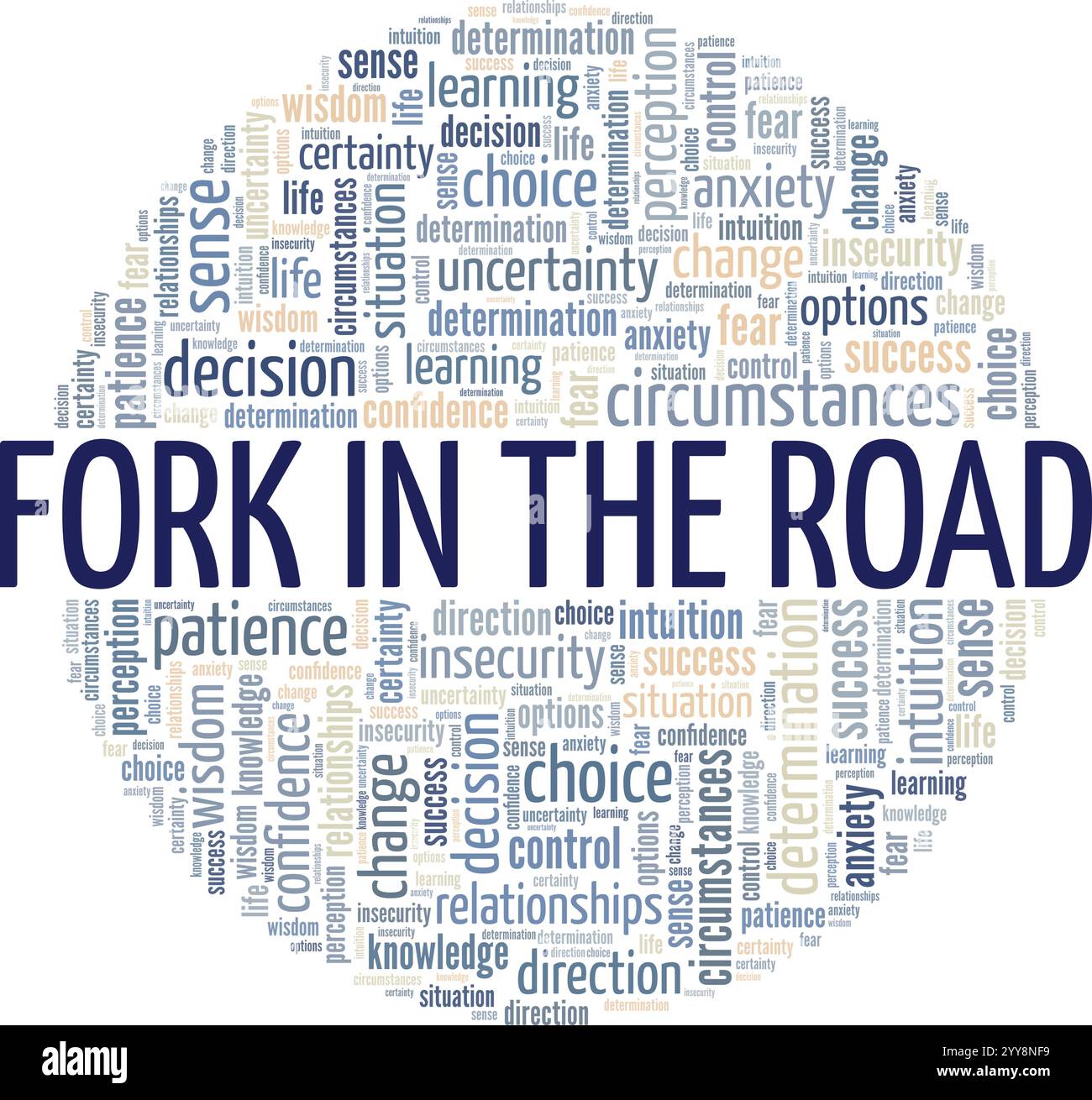 Fork in the Road word cloud conceptual design isolated on white ...