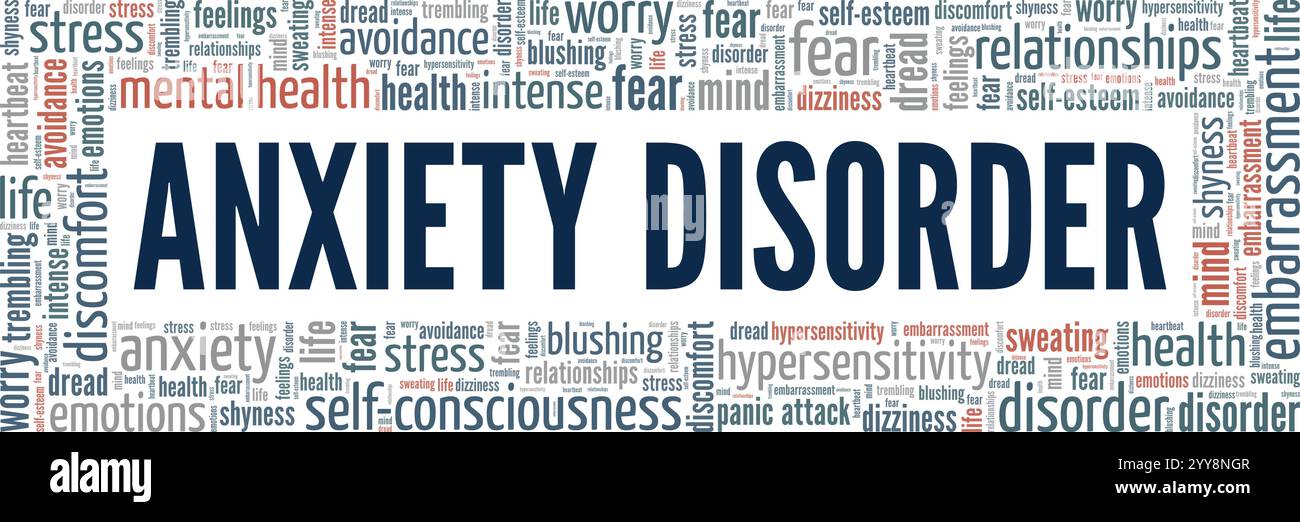 Anxiety Disorder word cloud conceptual design isolated on white ...