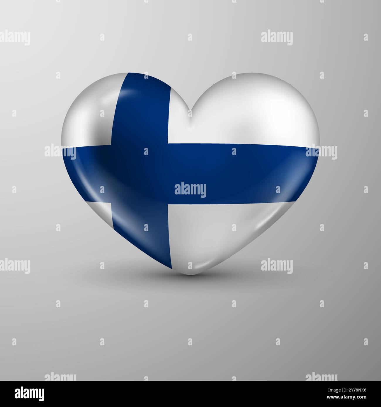 3d heart background with flag of Finland. An element of impact for the ...