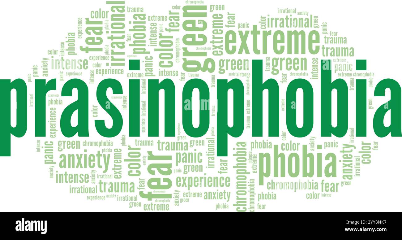 Prasinophobia: Fear of the Color Green word cloud conceptual design ...