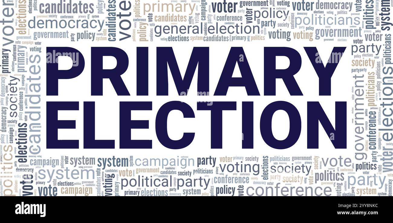 Primary Election word cloud conceptual design isolated on white ...