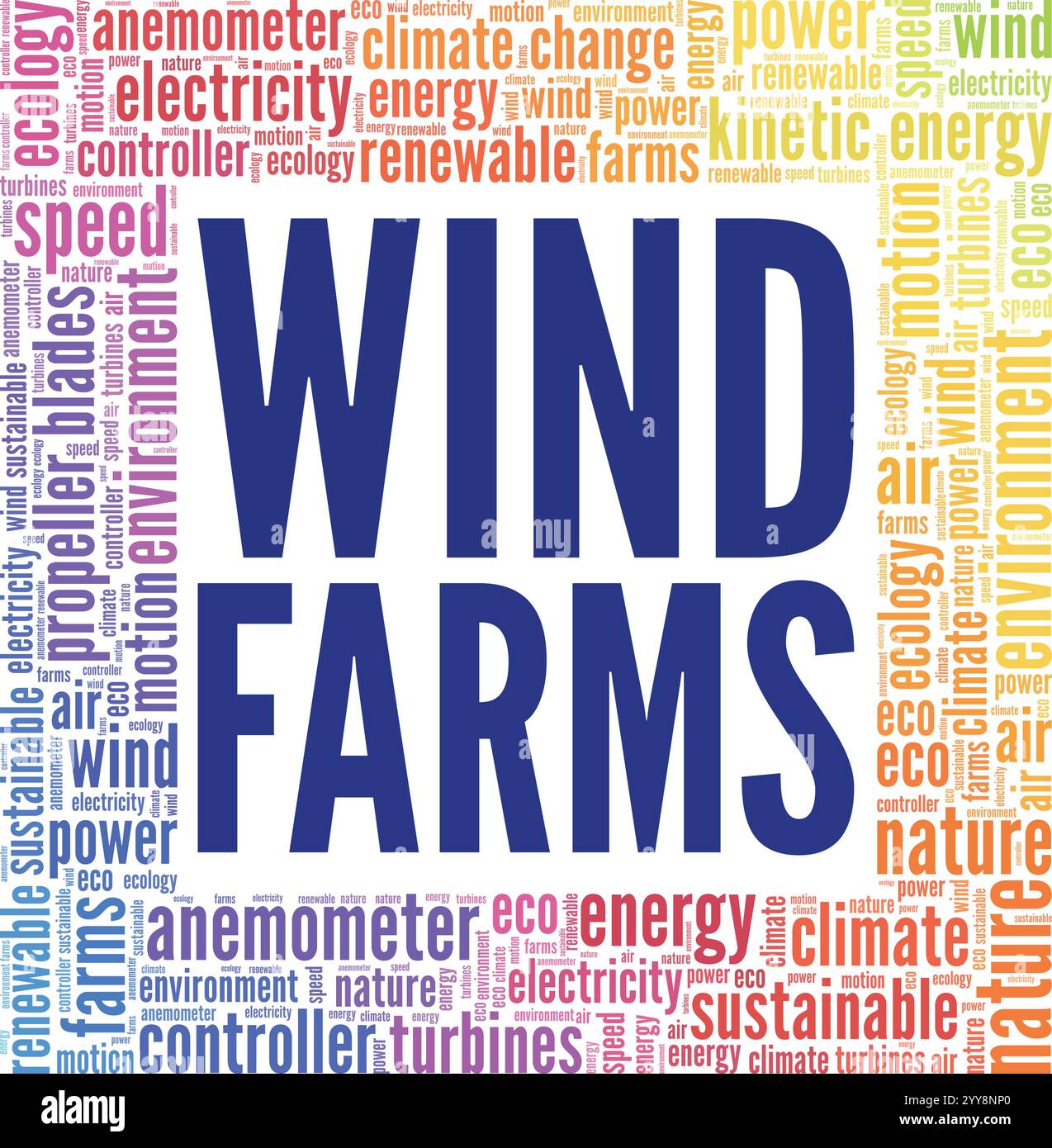 Wind Farms word cloud conceptual design isolated on white background ...
