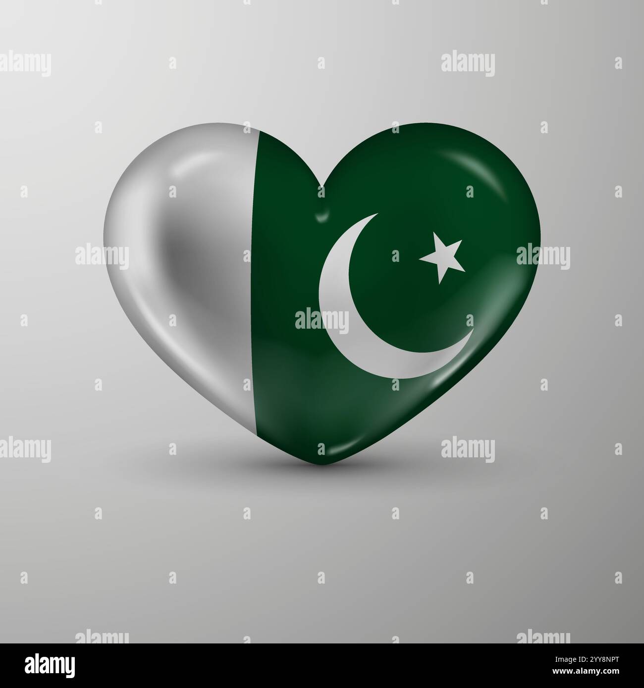 3d heart background with flag of Pakistan. An element of impact for the ...