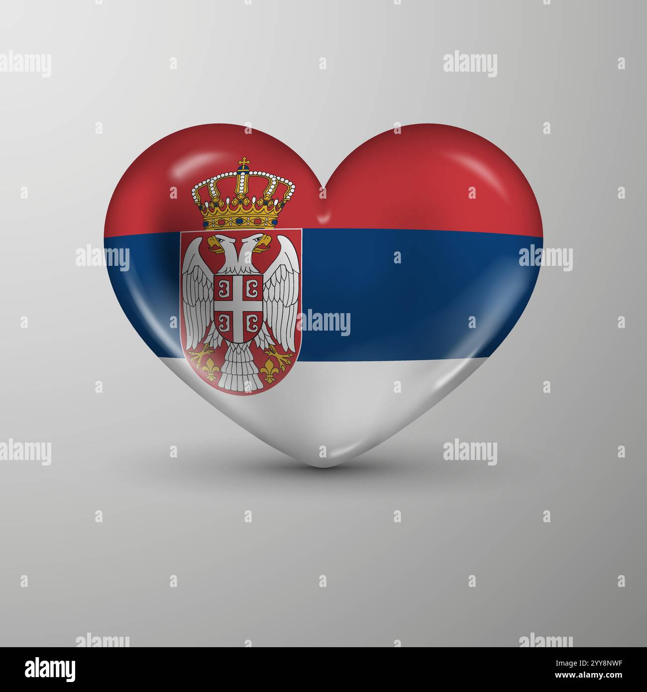 3d heart background with flag of Serbia. An element of impact for the ...