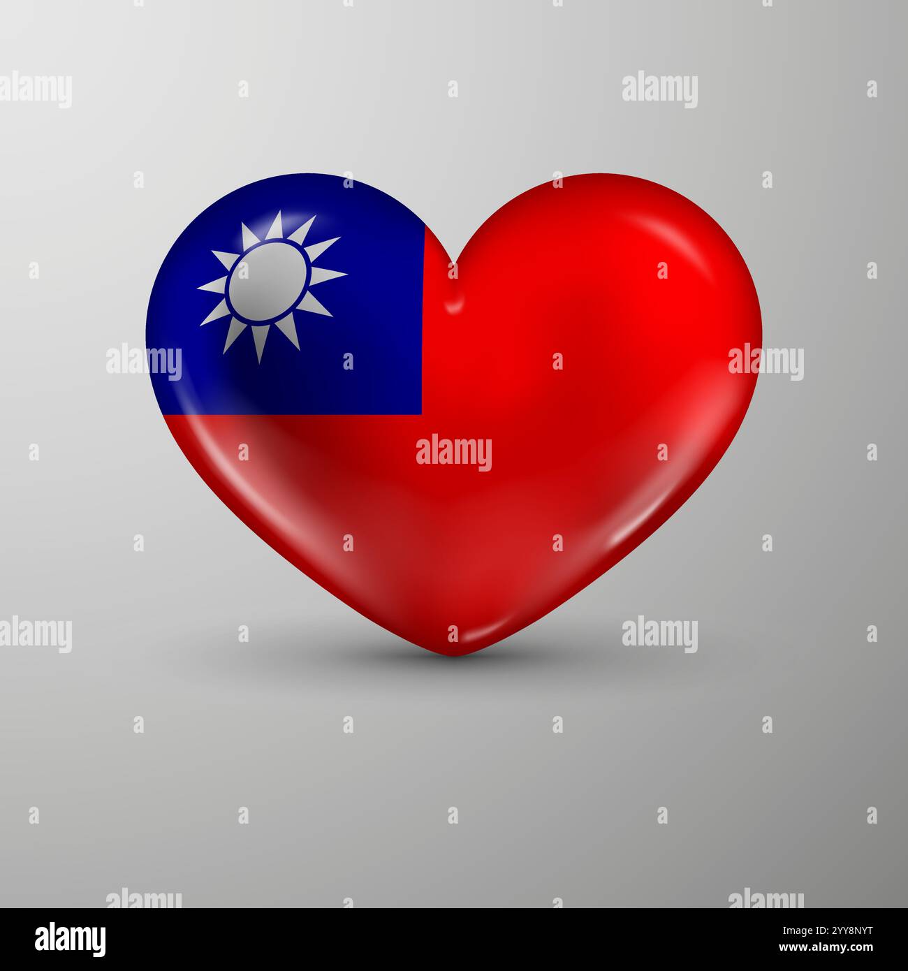 3d heart background with flag of Taiwan. An element of impact for the ...