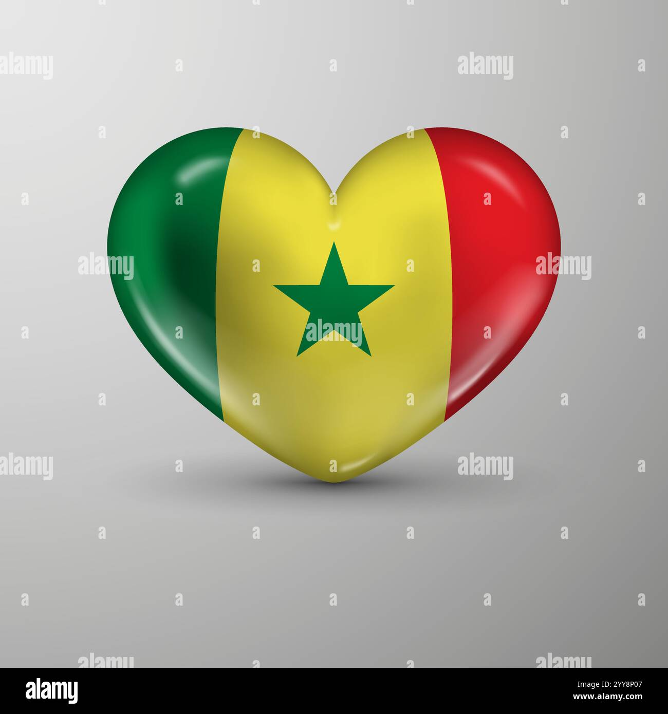 3d heart background with flag of Senegal. An element of impact for the ...