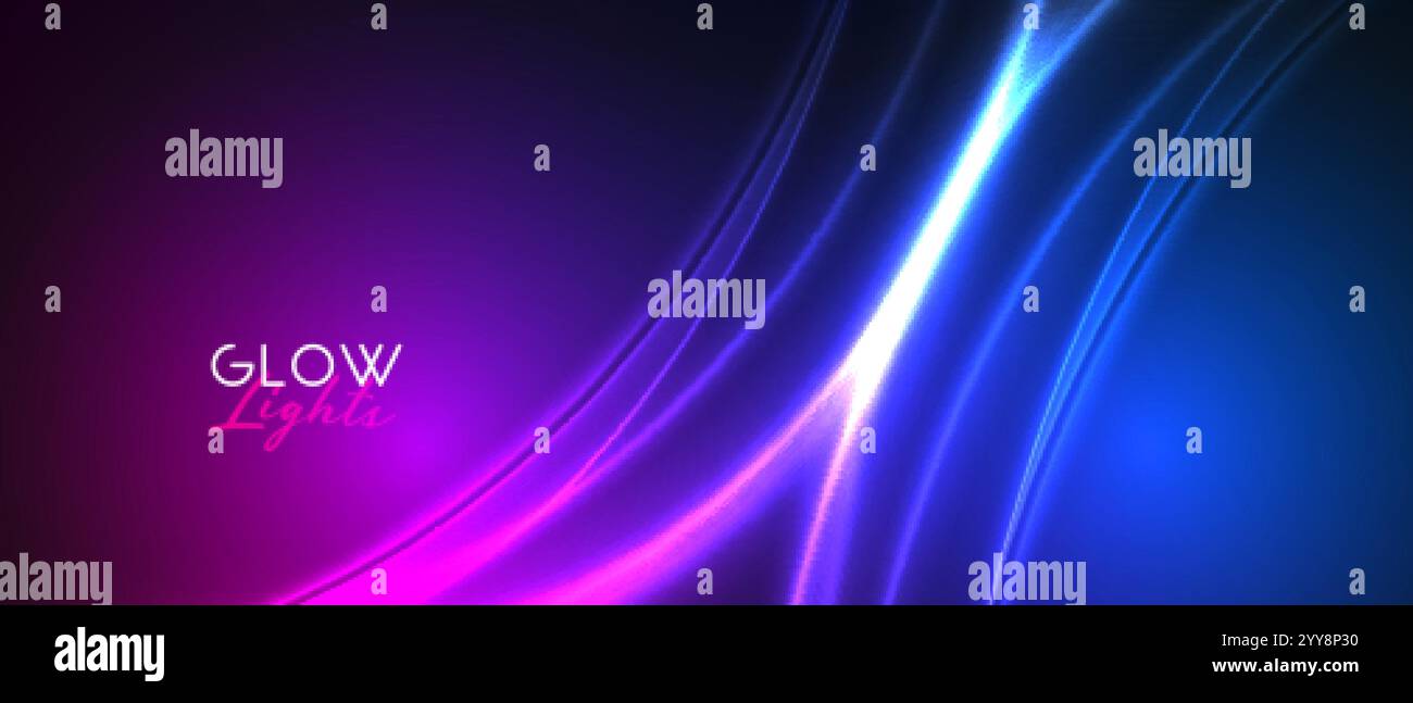 nice glow neon light streak banner design Stock Vector Image & Art - Alamy