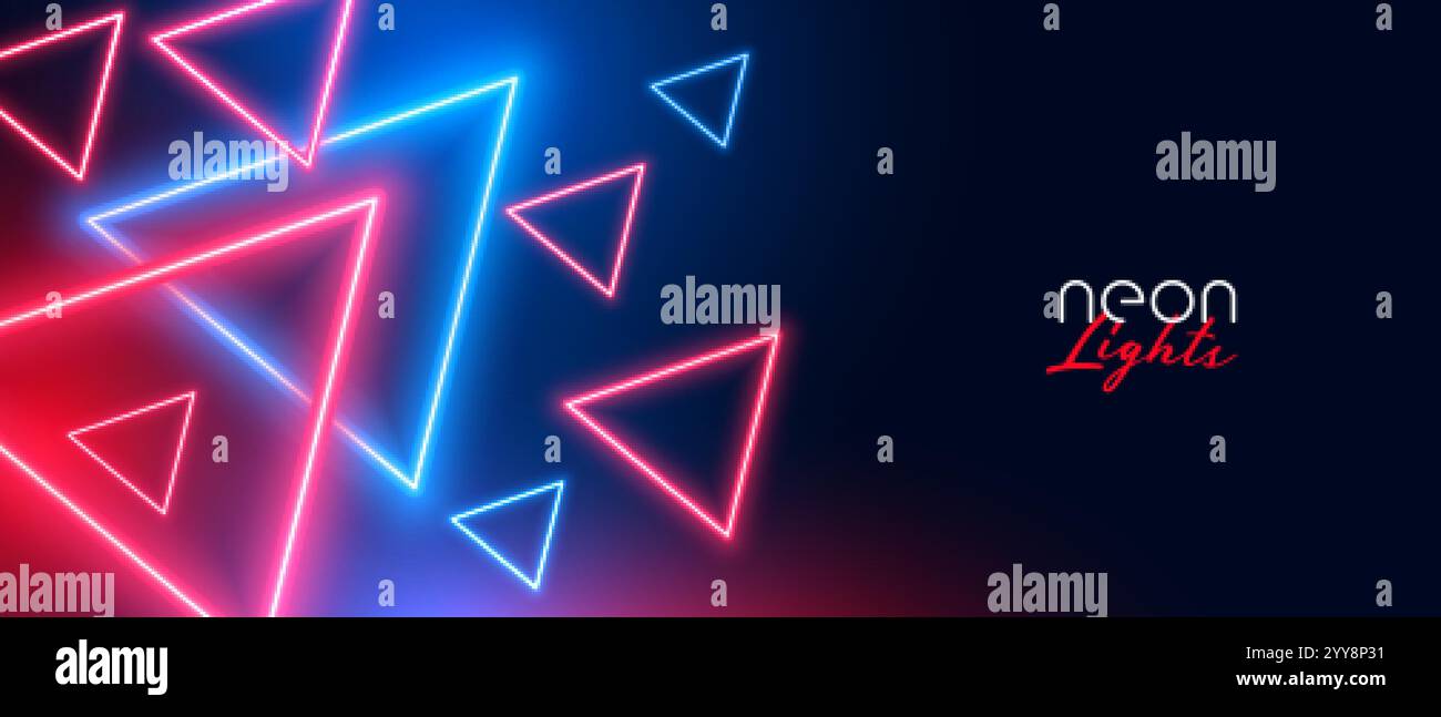 Neon geometric shapes glow effect Stock Vector Images - Alamy
