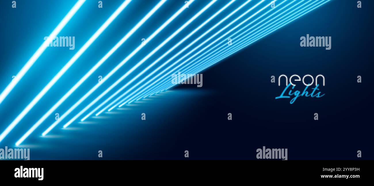 blue neon light effect banner design Stock Vector Image & Art - Alamy