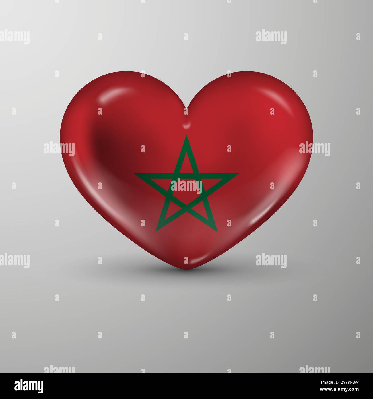 3d heart background with flag of Morocco. An element of impact for the ...