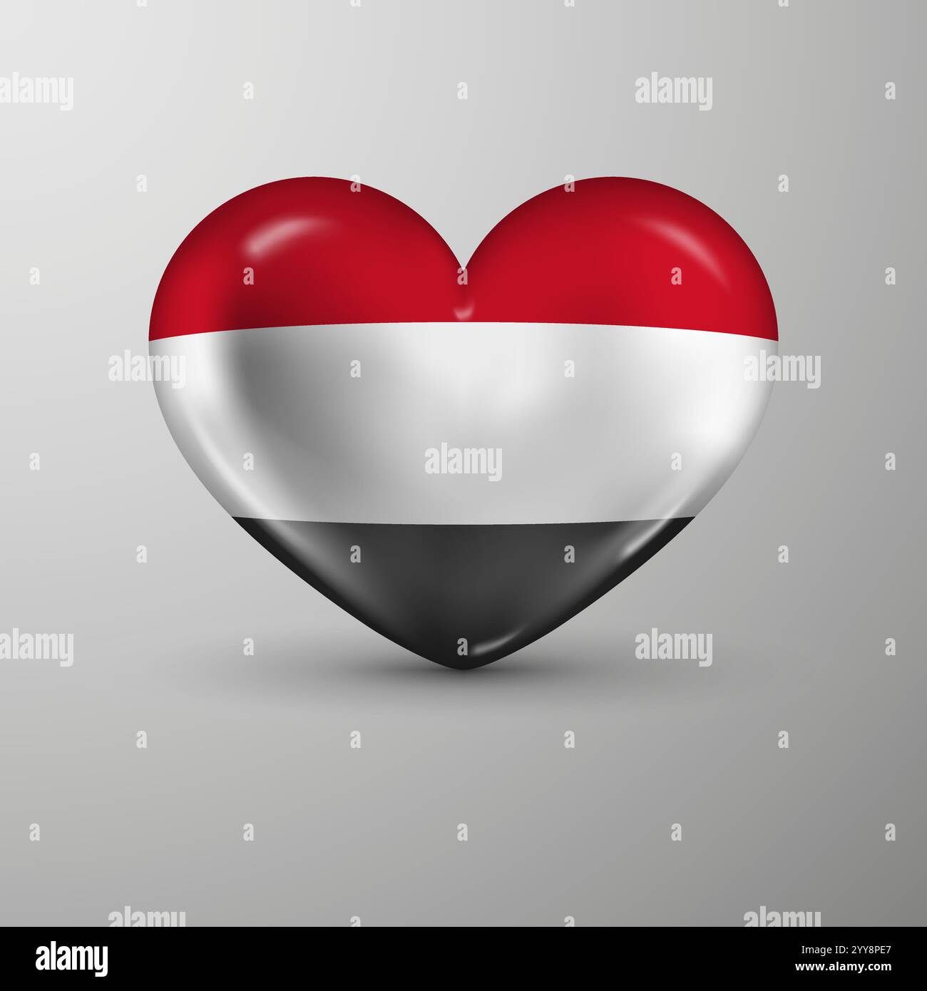 3d heart background with flag of Yemen. An element of impact for the ...