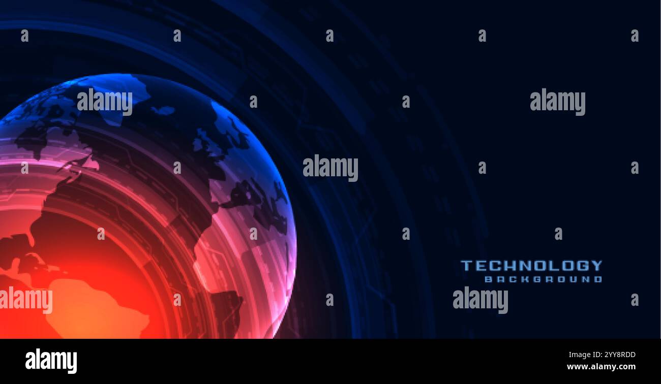 Technology banner digital earth Stock Vector Images - Alamy