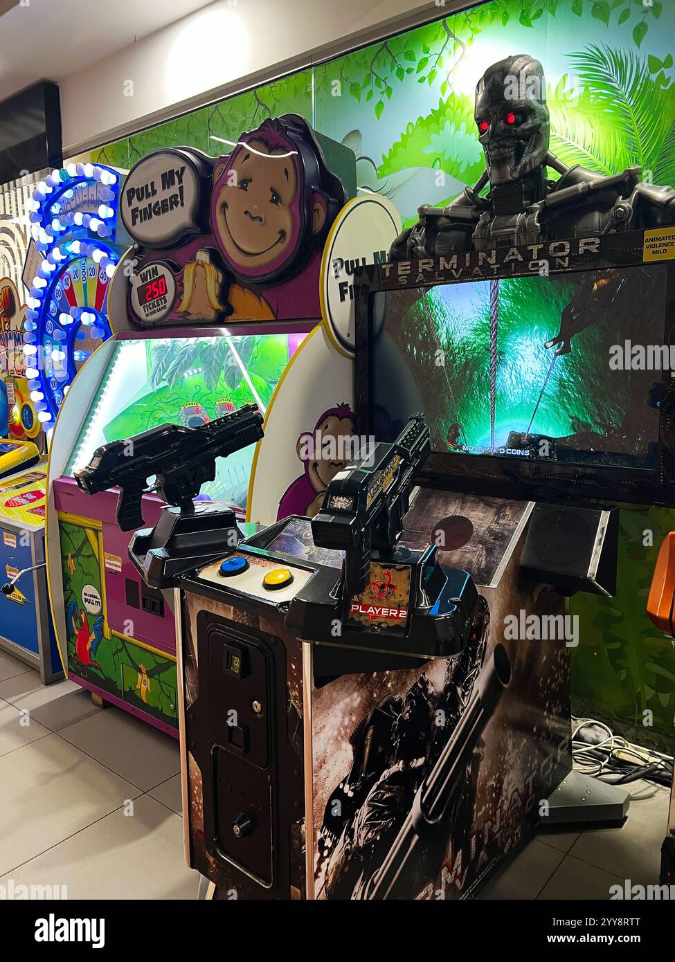 Kyiv, Ukraine - December 18, 2024: Colorful arcade section showcasing ...