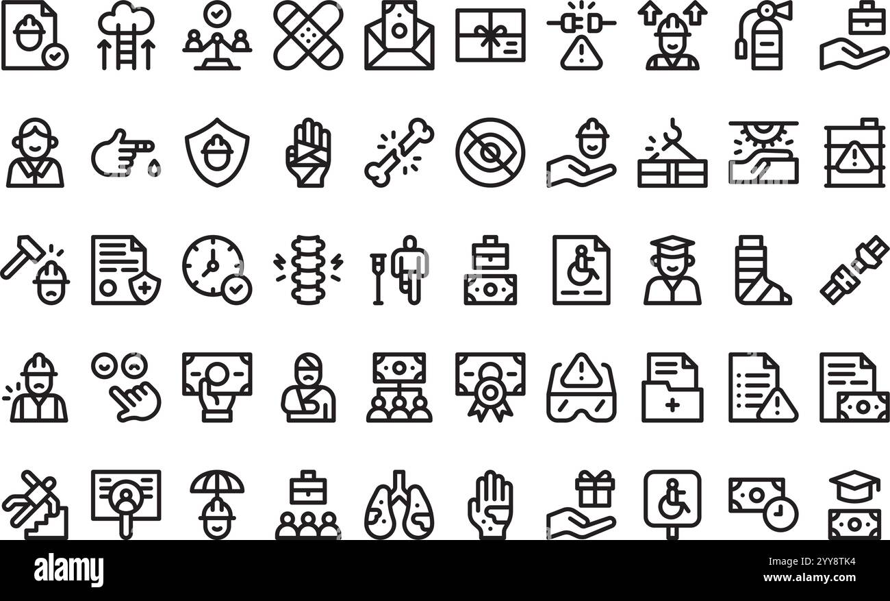Workers compensation icons High-Quality Vector Icons Collection with ...