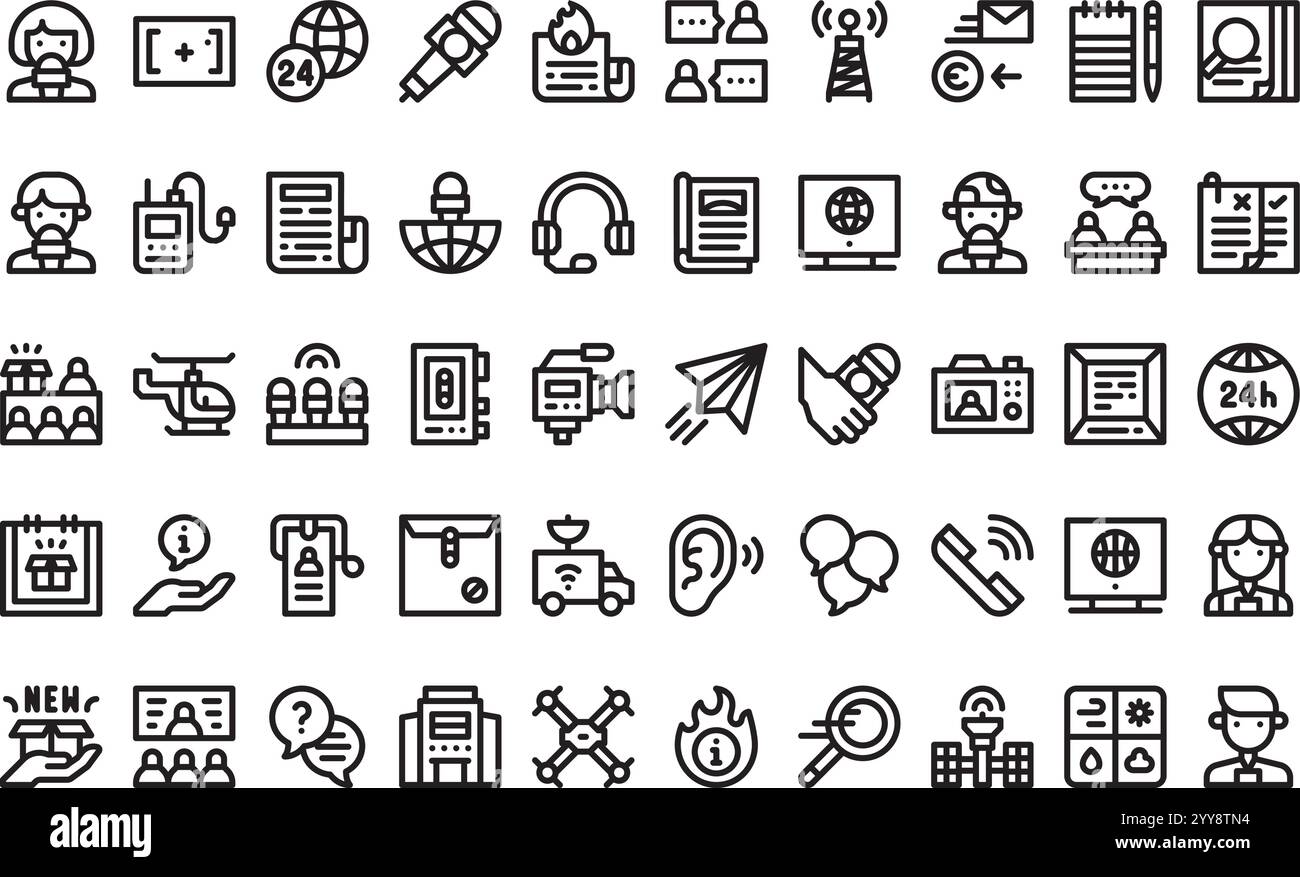 Journalism icons High-Quality Vector Icons Collection with Editable Stroke. Ideal for ...
