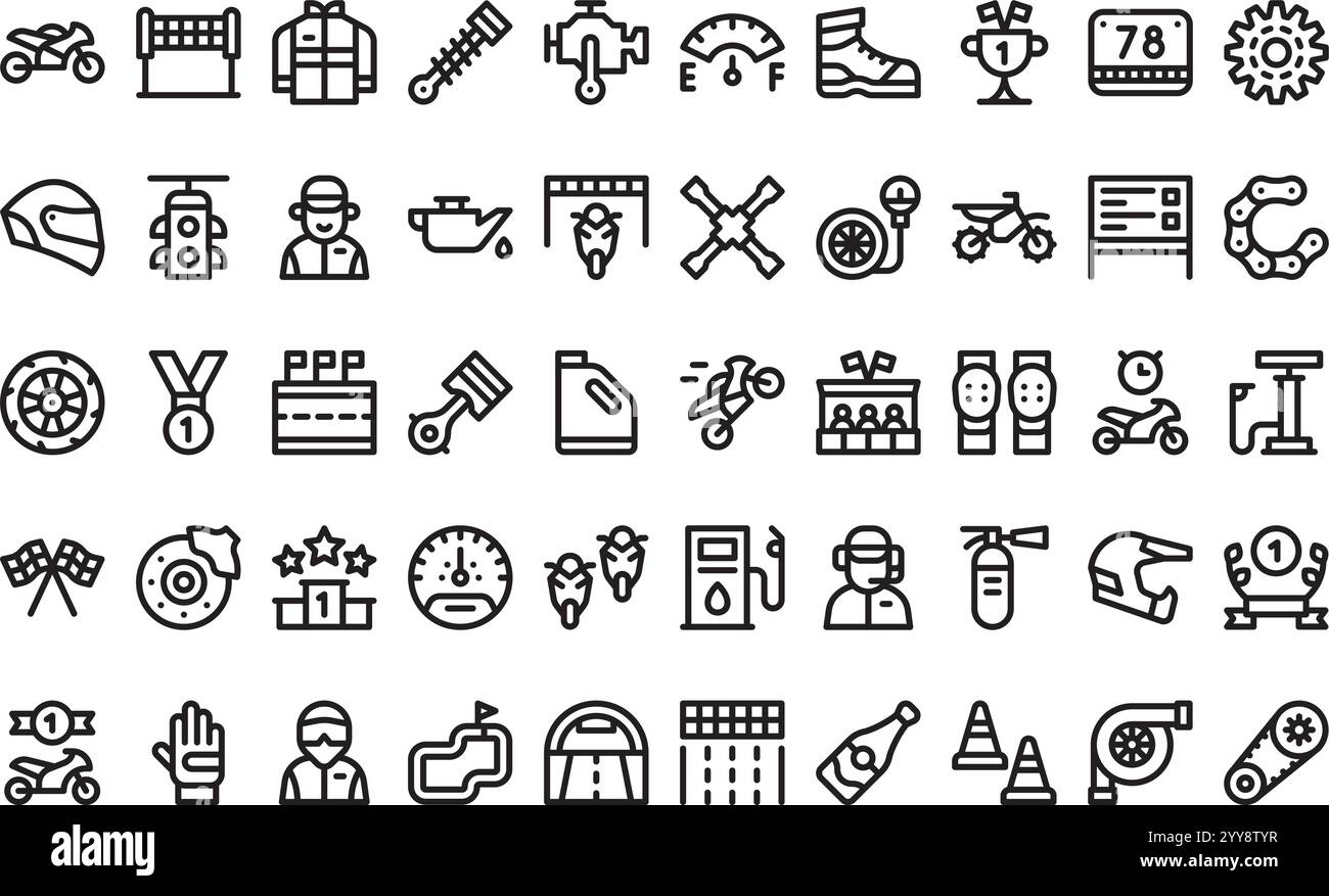 Motorcycle race icons High-Quality Vector Icons Collection with ...