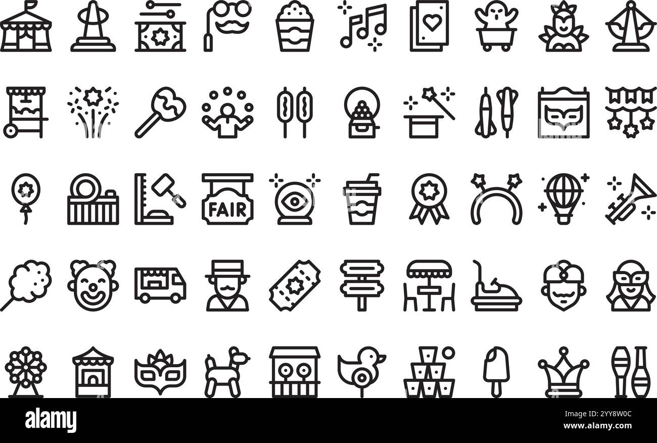 Carnival and fair icons High-Quality Vector Icons Collection with ...