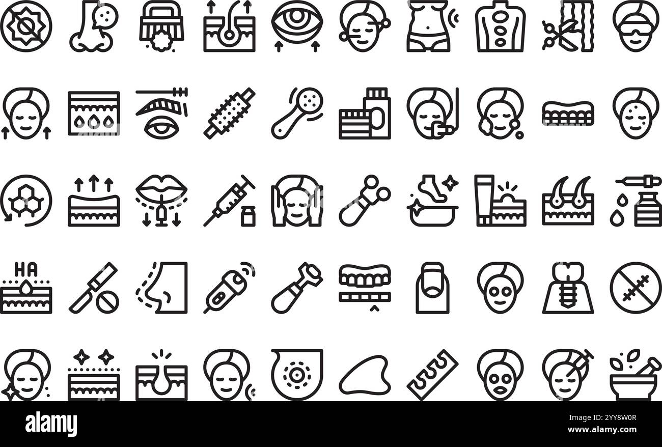 Aesthetic treatment icons High-Quality Vector Icons Collection with Editable Stroke. Ideal for ...