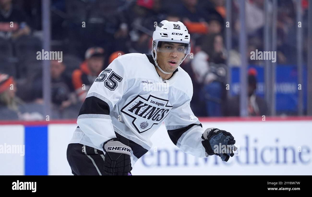 Los Angeles Kings' Quinton Byfield plays during an NHL hockey game ...