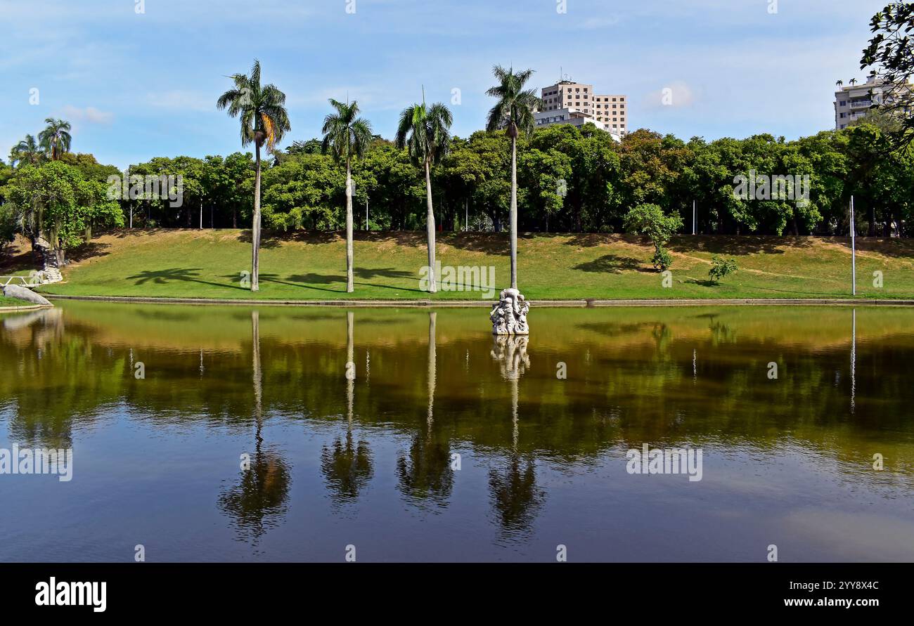RIO DE JANEIRO, BRAZIL - December 13, 2024: Quinta da Boa Vista lake ...