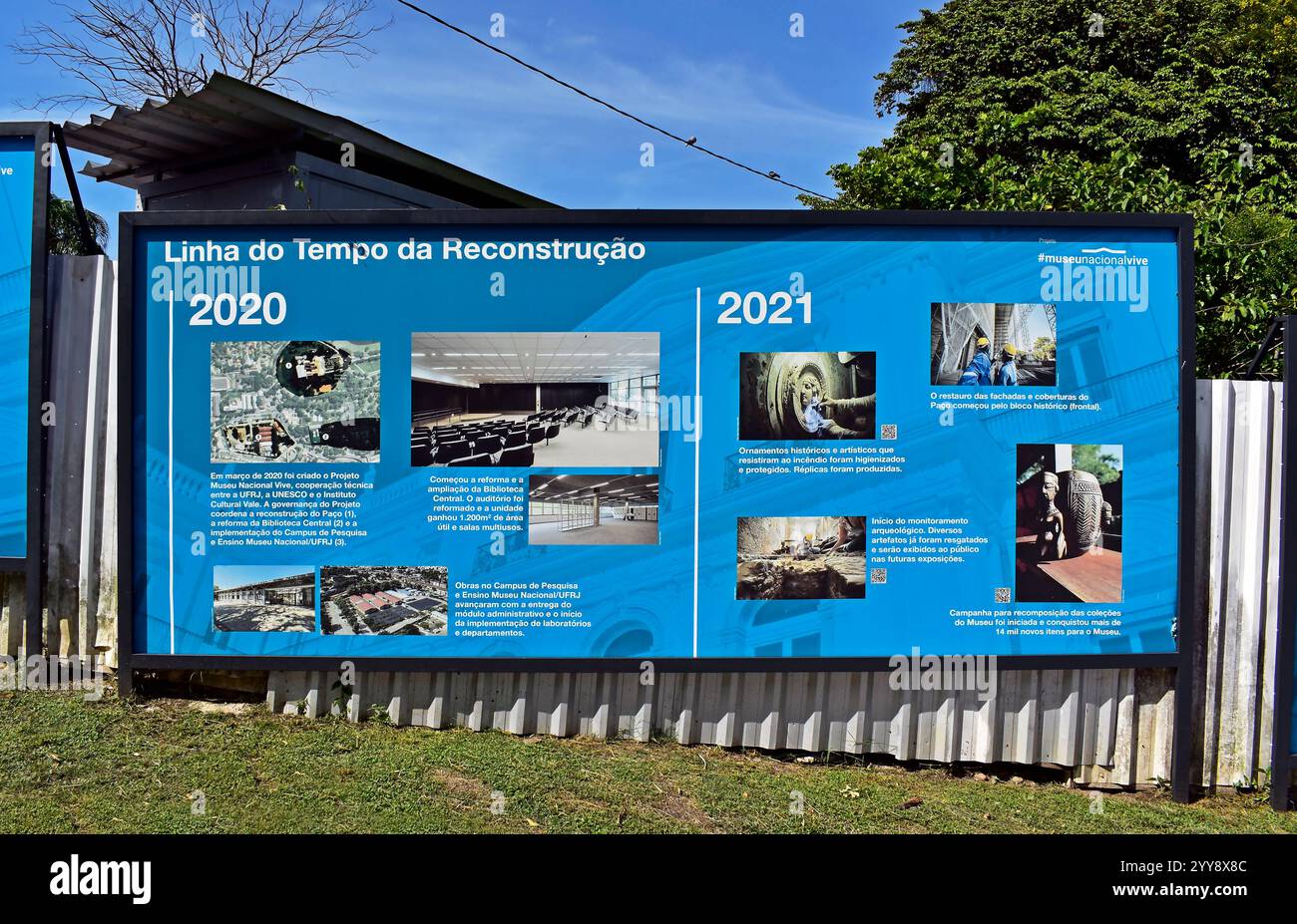 RIO DE JANEIRO, BRAZIL - December 13, 2024: Panel with timeline of the ...