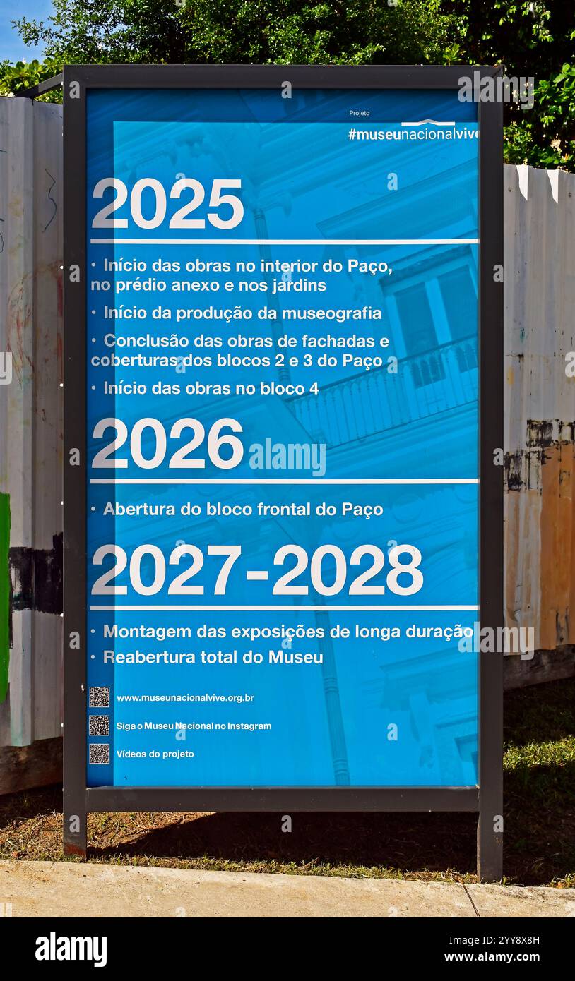 RIO DE JANEIRO, BRAZIL - December 13, 2024: Panel with timeline of the ...