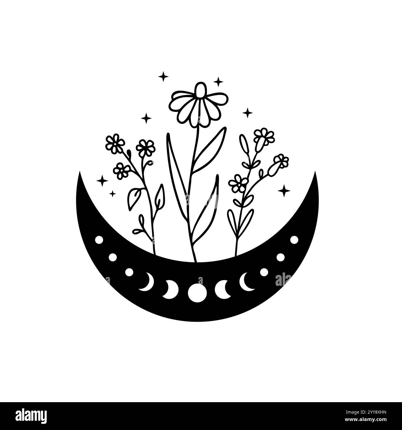 Crescent moon decoration Black and White Stock Photos & Images - Alamy