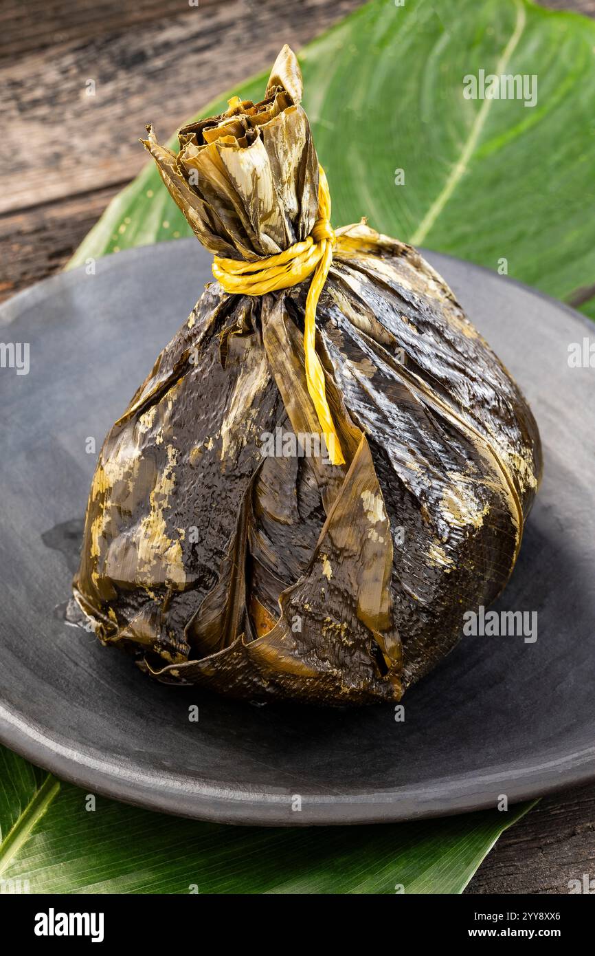 Colombian tamales recipe with steamed banana leaves - Traditional food ...