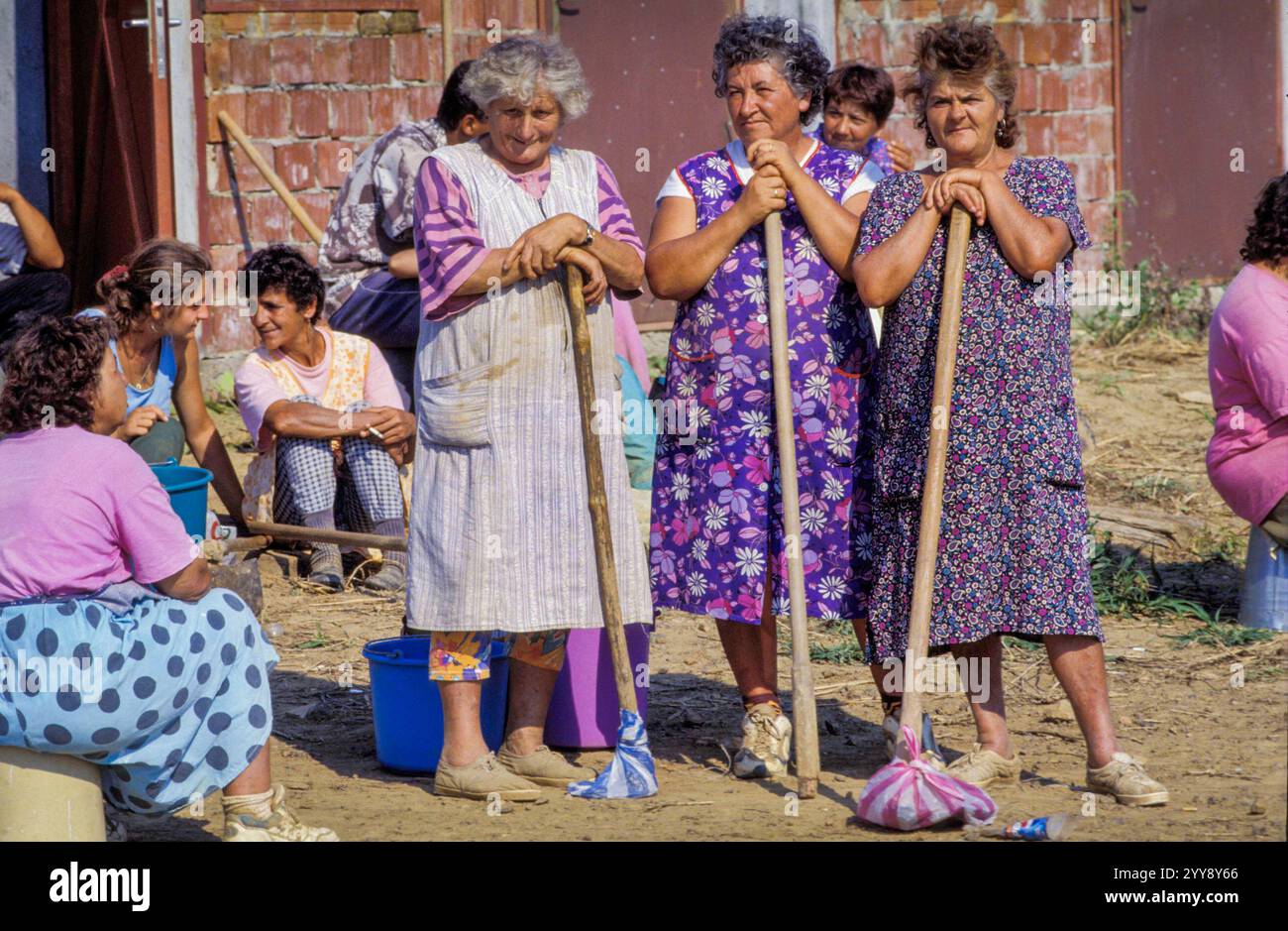 Hungary, female farmers have finished weeding the agricultural land ...