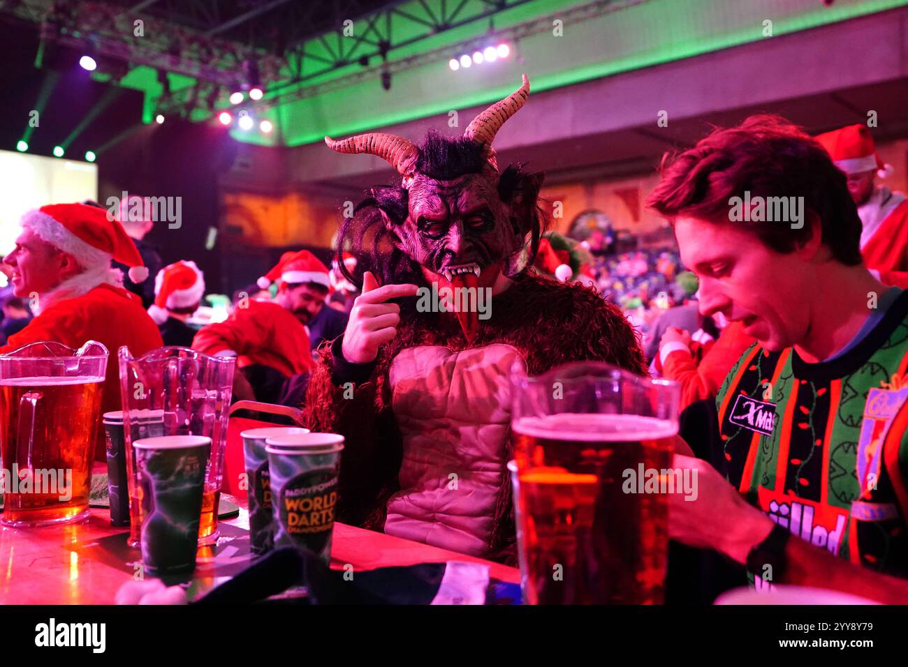 Fans in fancy dress inside the venue during day six of the Paddy Power ...