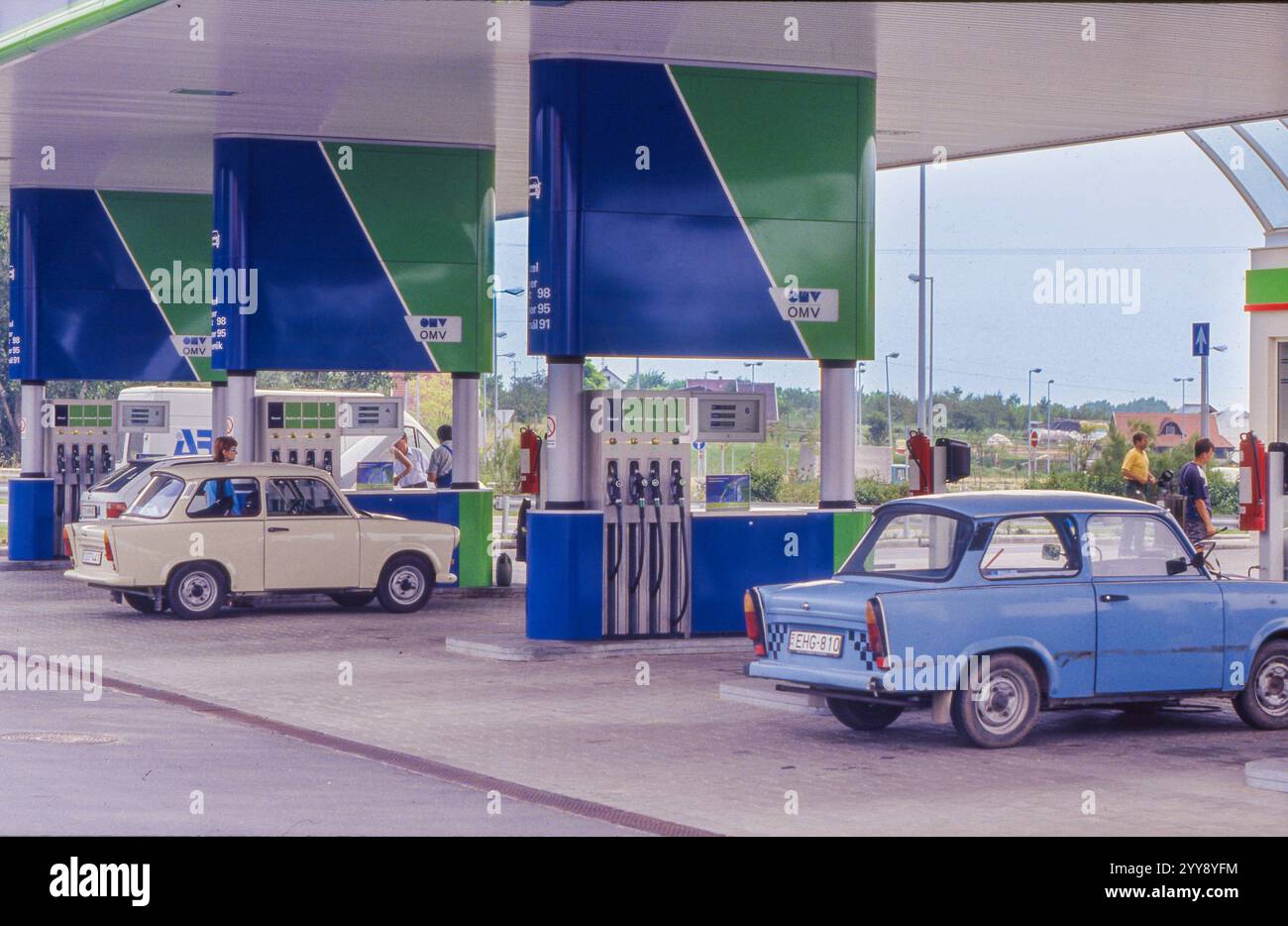 Hungary, one of the gas stations of OMV, an Austrian oil and gas ...