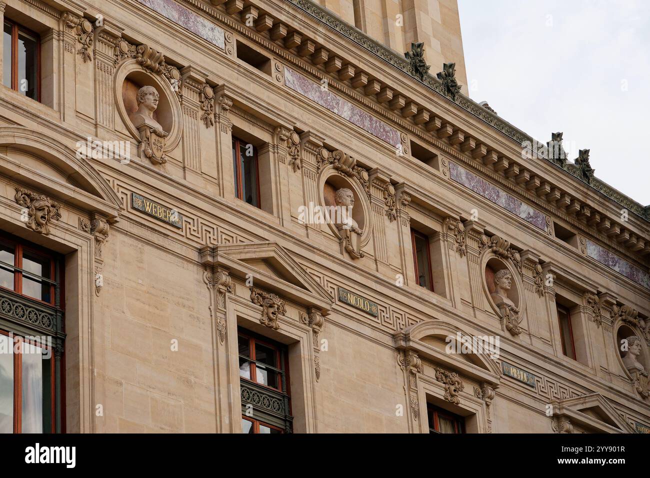 Architectural detail showcasing intricate sculptures on a historic ...