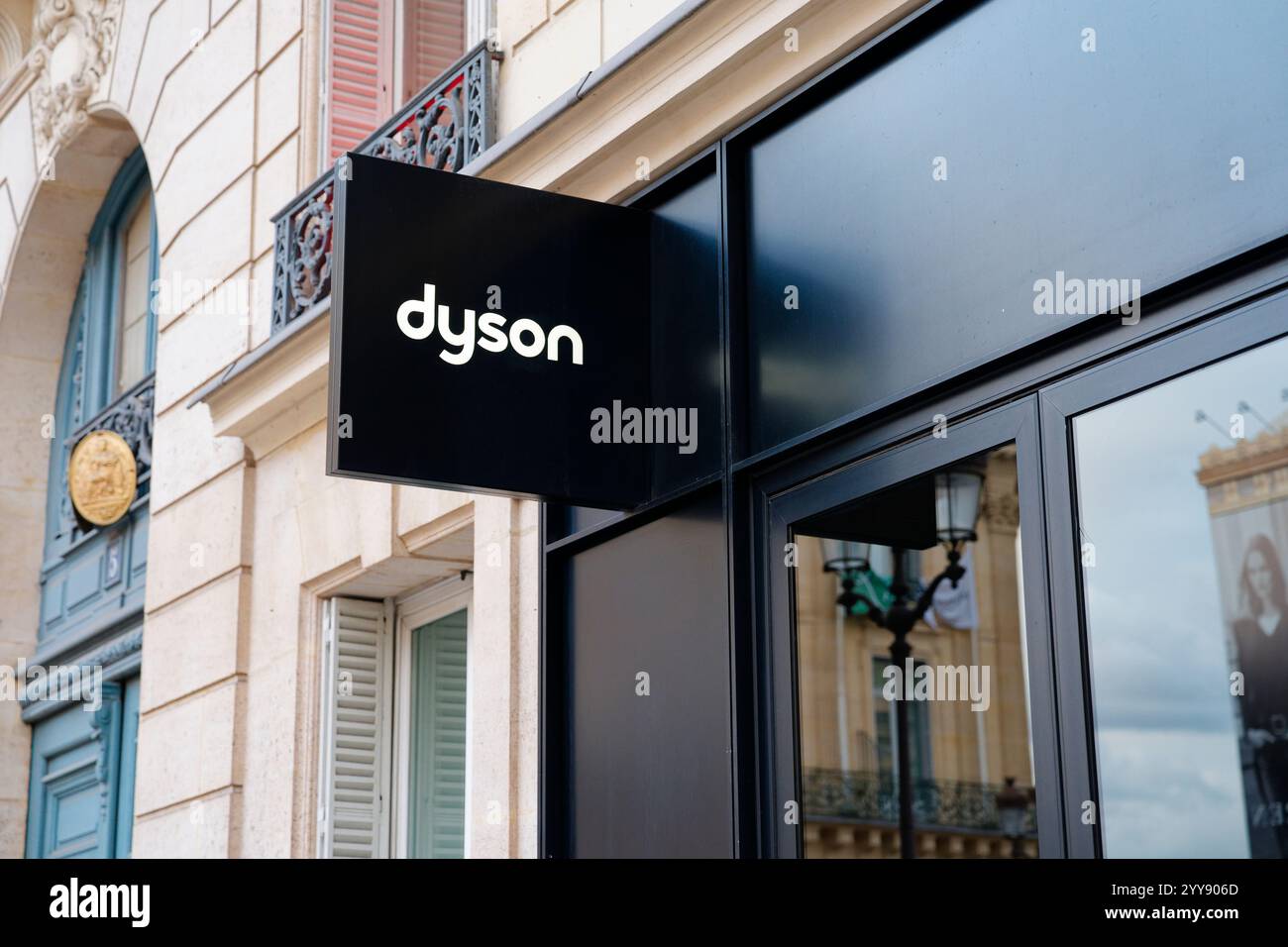 Store front showcasing Dyson brand signage in a stylish urban setting ...