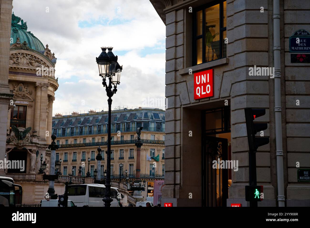 Urban street view featuring a retail store in central Paris with ...