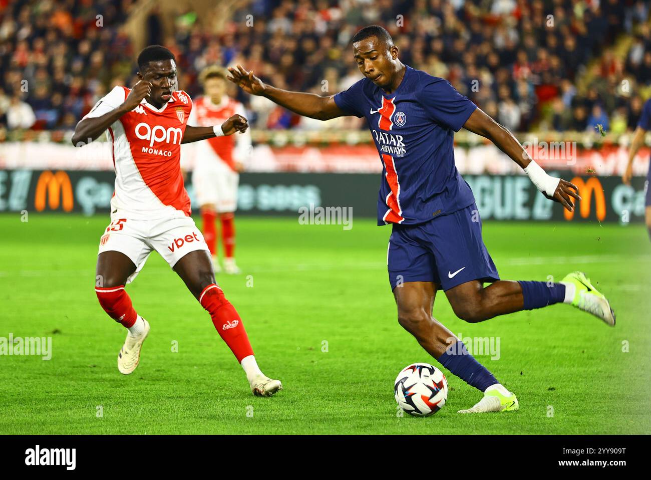 Monaco, Monte Carlo - December 18, 2024: Ligue 1 - AS Monaco vs Paris ...