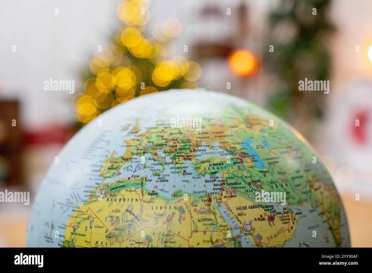 A beautifully designed globe highlighting various geographic details ...