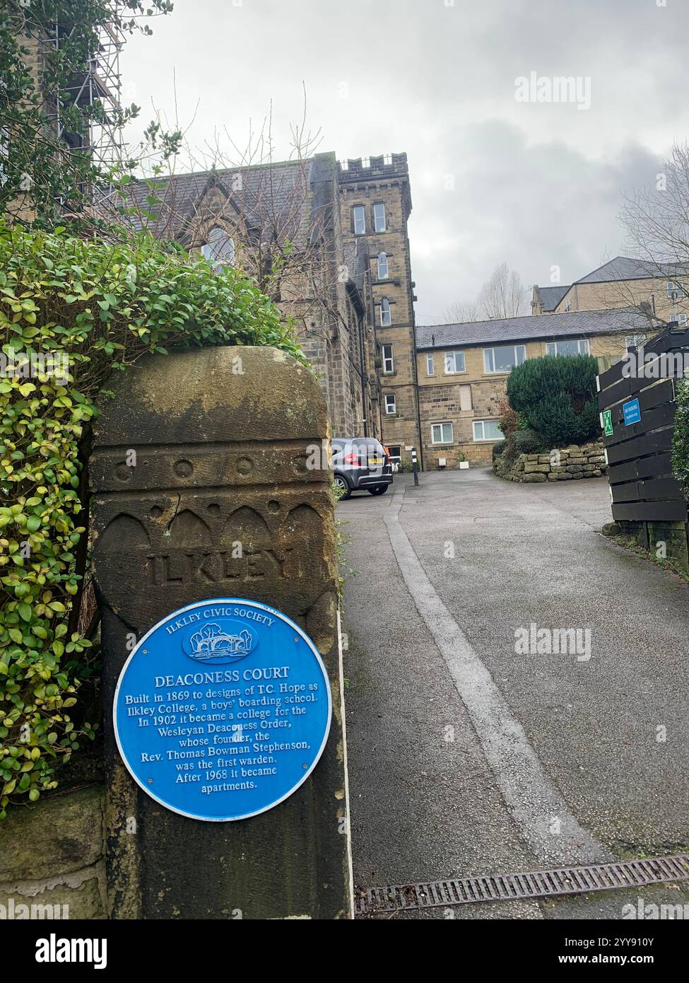Deaconess Court Ilkley West Yorkshire plaque College sign Rev Thomas ...