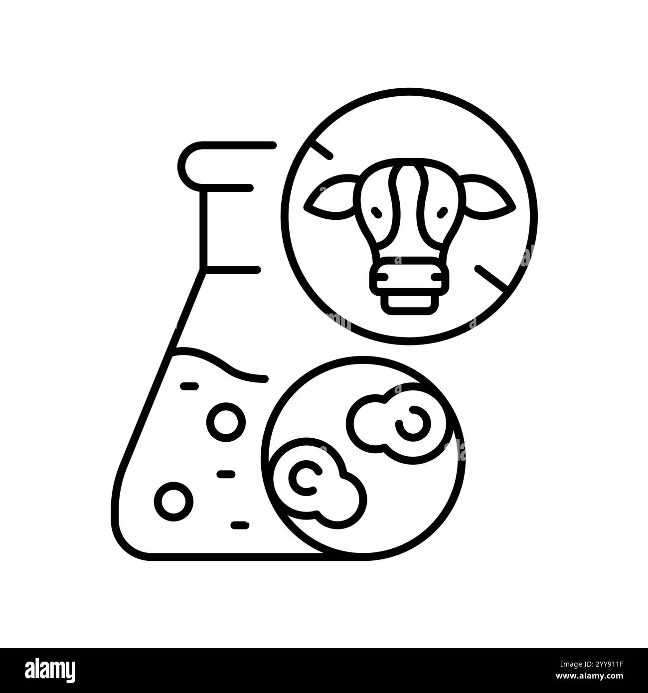 Culture Medium For Cells Black Line Icon Vector Isolated Element Editable Stroke Stock Vector